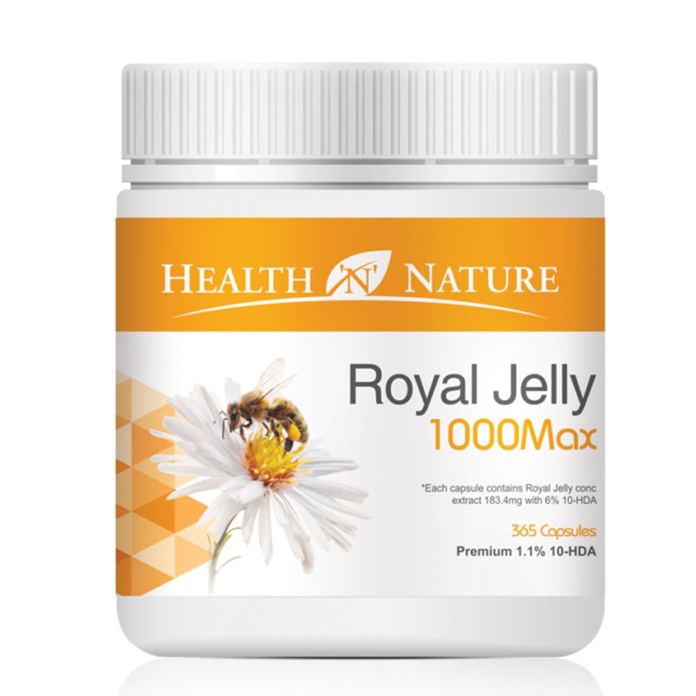 Health N Nature Royal Jelly 1000mg Max 365 Capsules – BeeVitamins